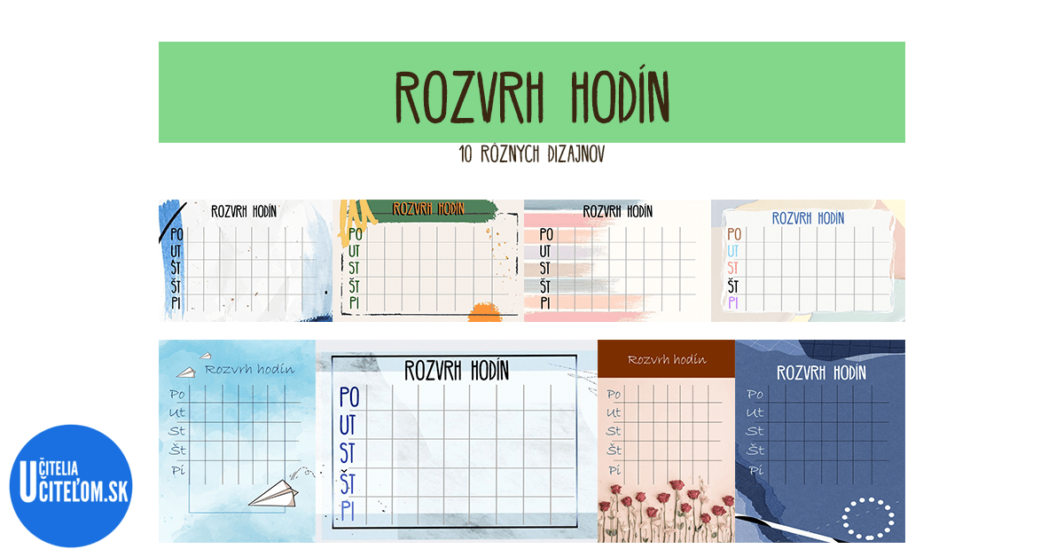10x ROZVRH HODÍN - Nepriradené k predmetu | UčiteliaUčiteľom.sk